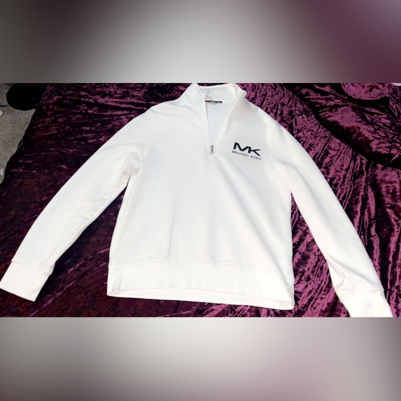 Michael Kors | Other | Michael Kors White Long Sleeve Zip Up Medium ...